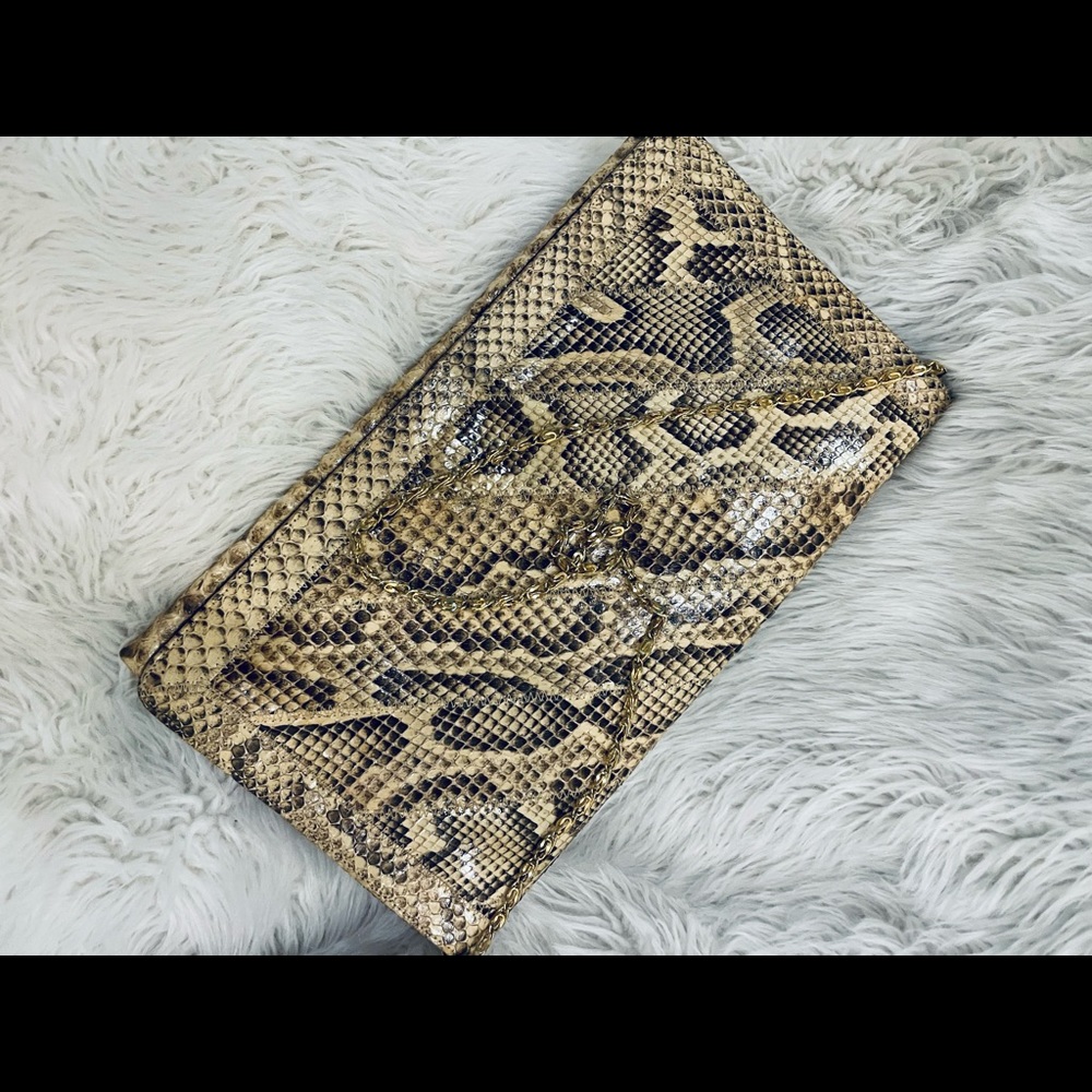 Varon Vintage Snake Leather Convertible Clutch Should… - Gem
